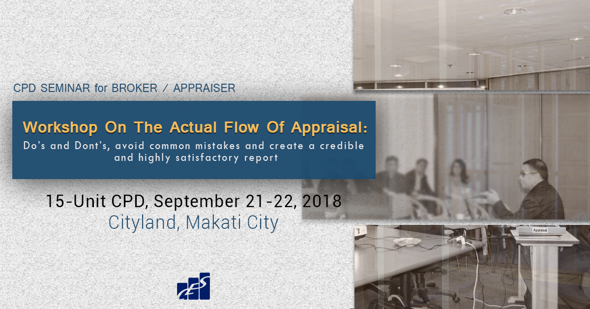CPD Real Estate: Workshop on the Actual Flow of Appraisal